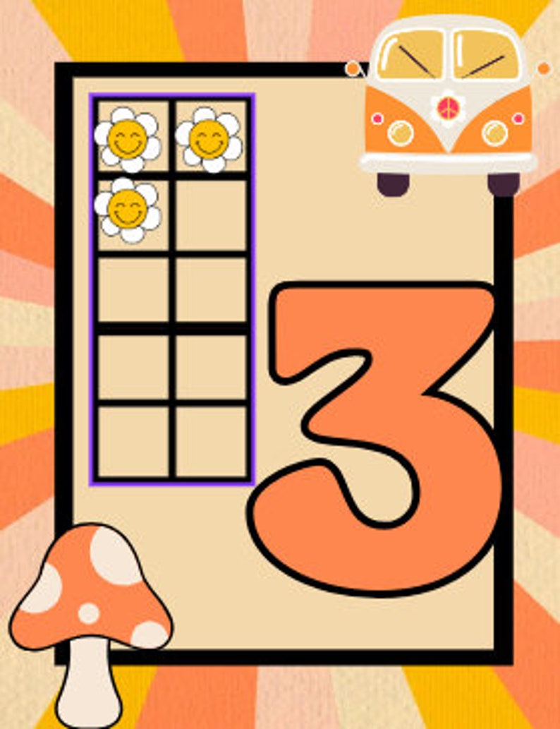 Groovy Number Posters - Etsy