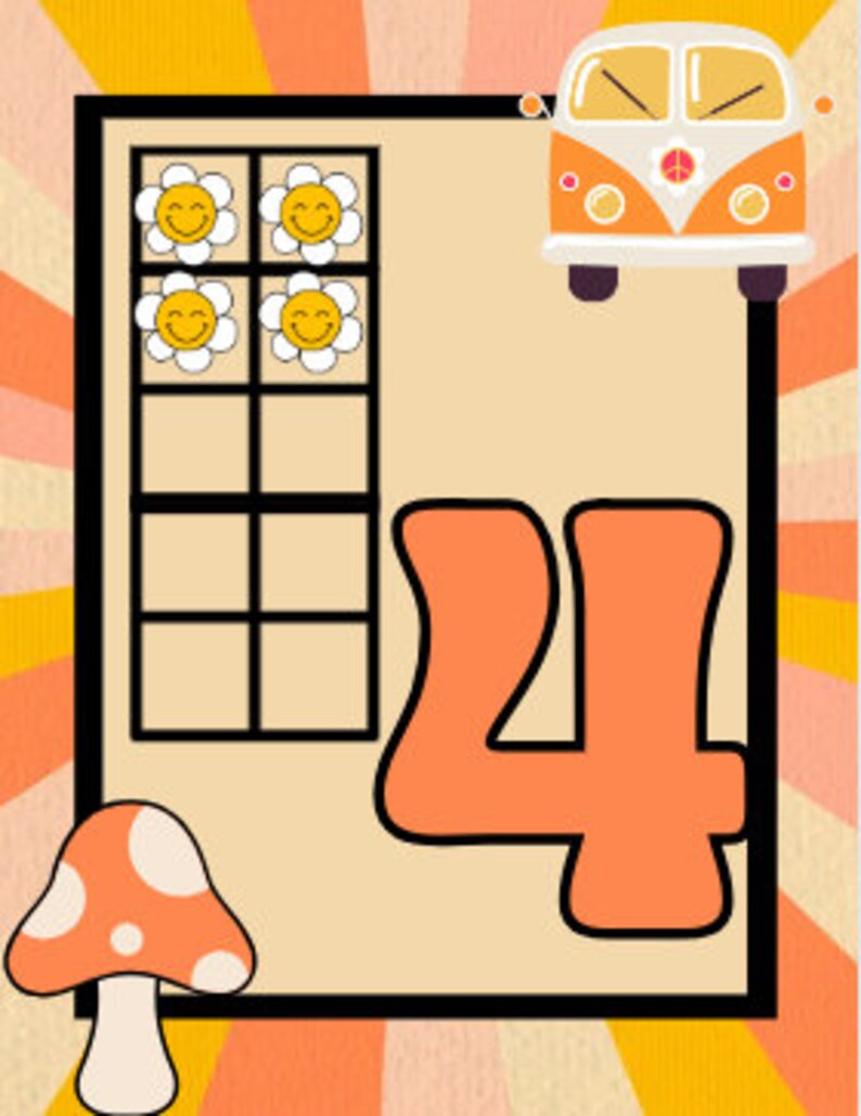 Groovy Number Posters - Etsy