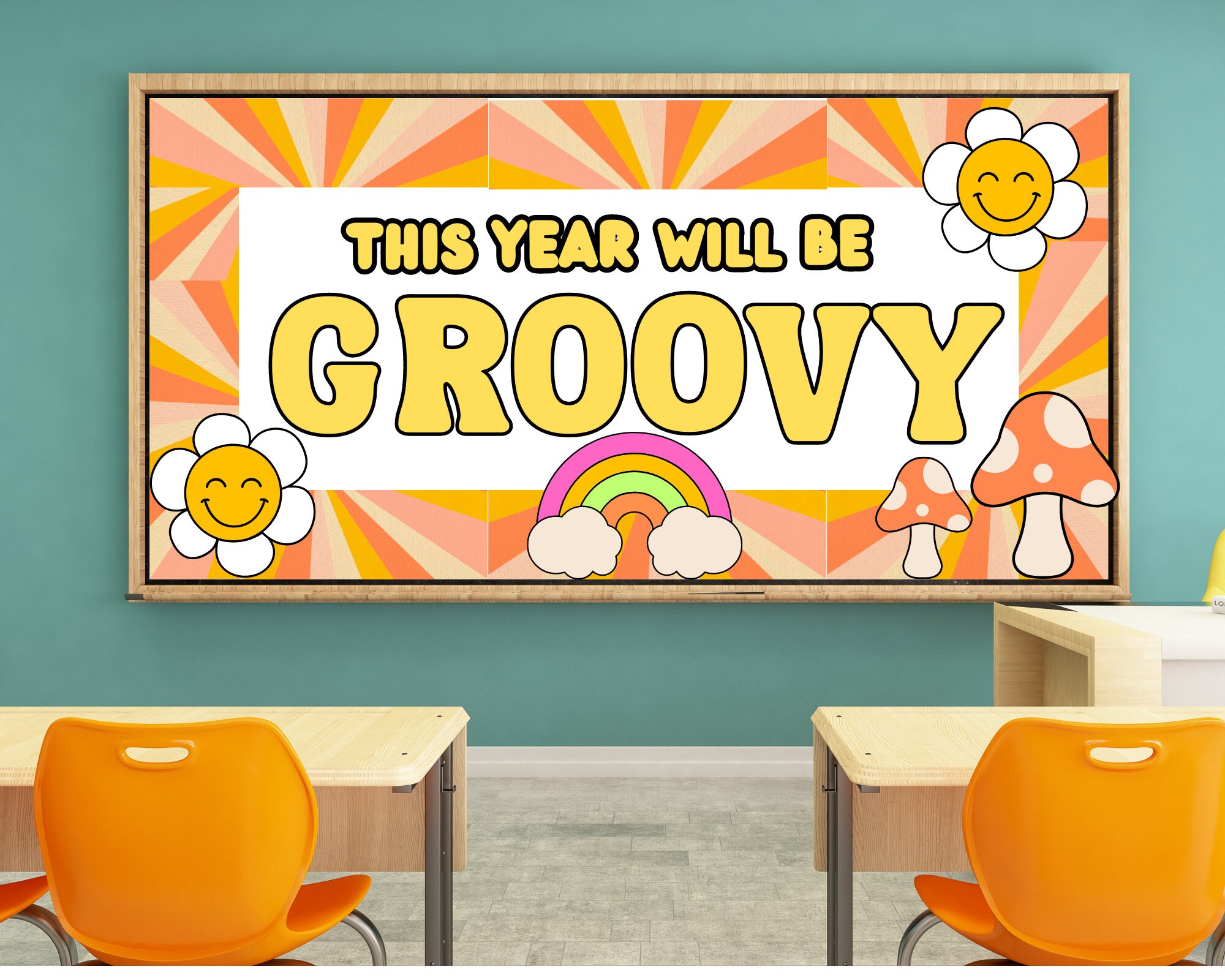 Groovy Year Bulletin Board Kit - Etsy