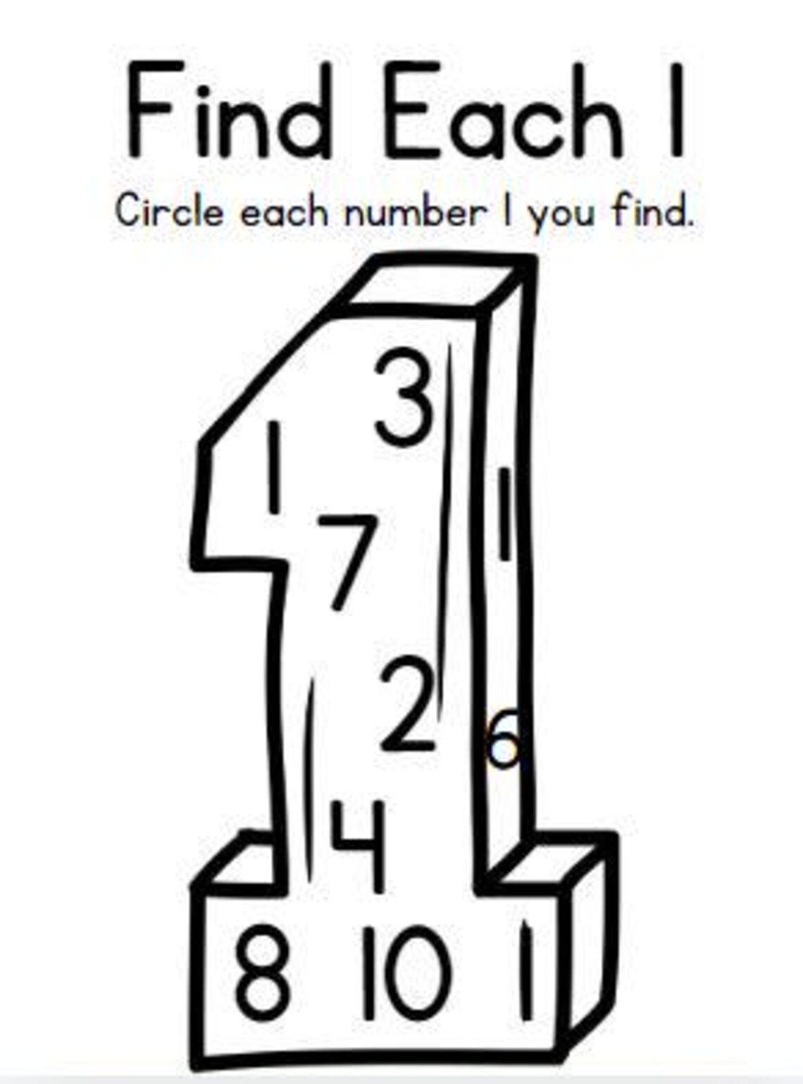 Number Practice Printable Book (numbers 1-10) - Etsy