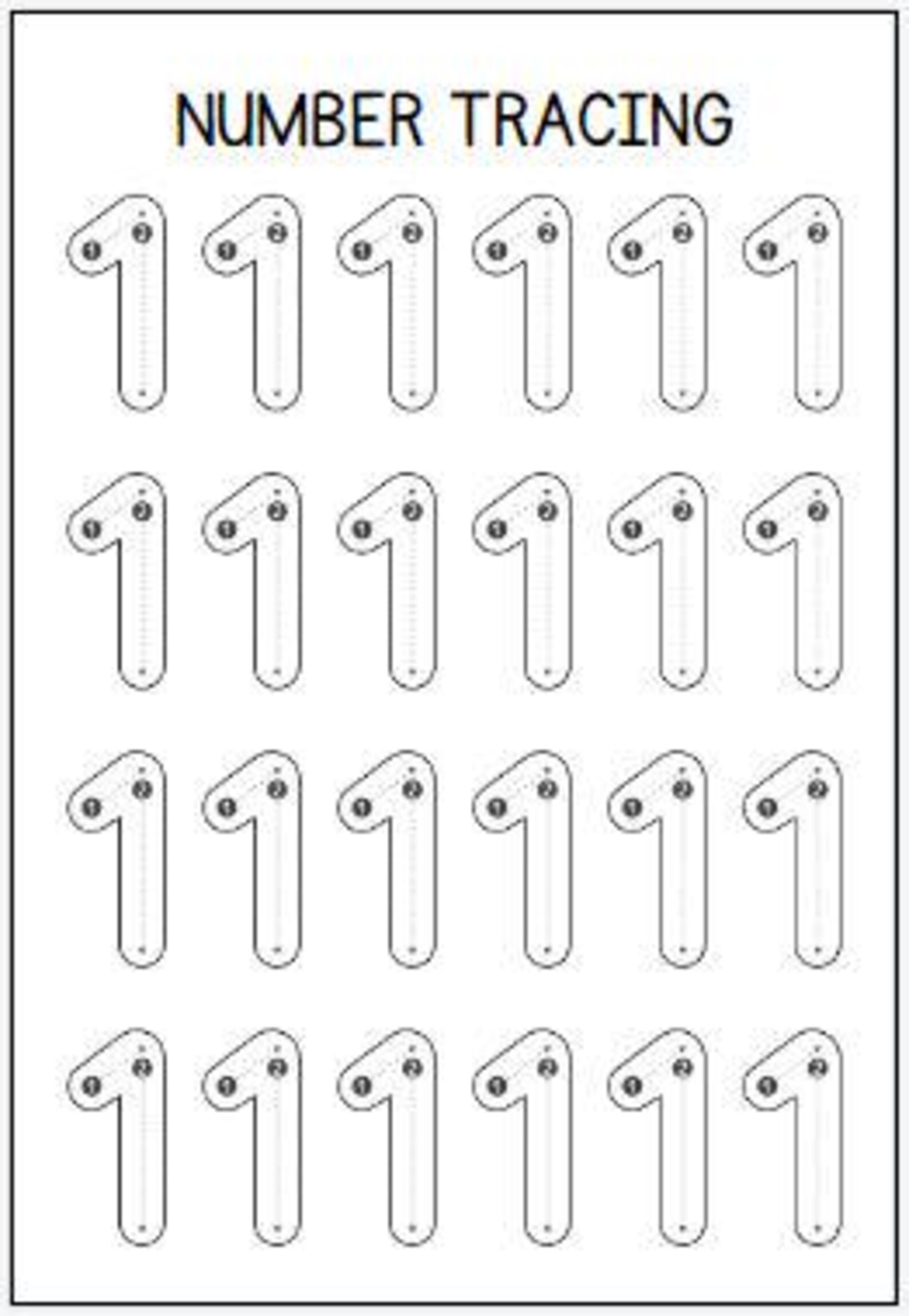 Number Practice Printable Book (numbers 1-10) - Etsy