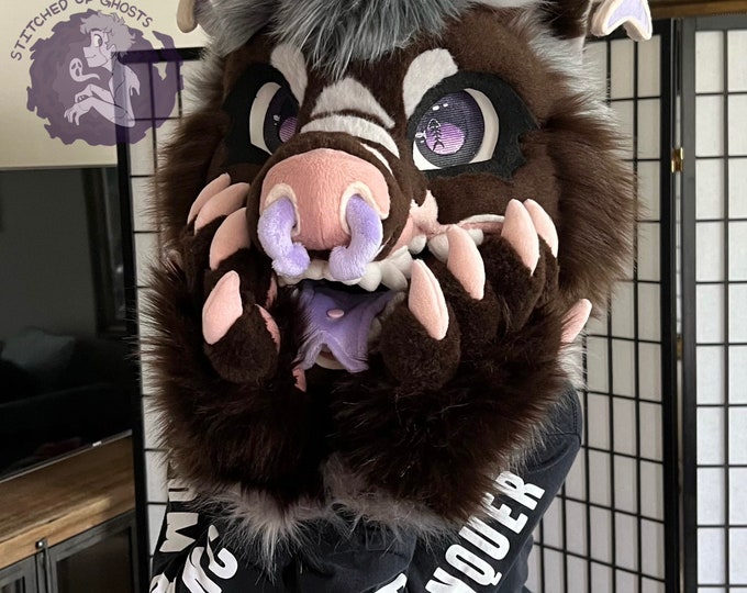 Fursuit Premade || Aard Wolf Mini Partial || HQ Fursuits - Etsy