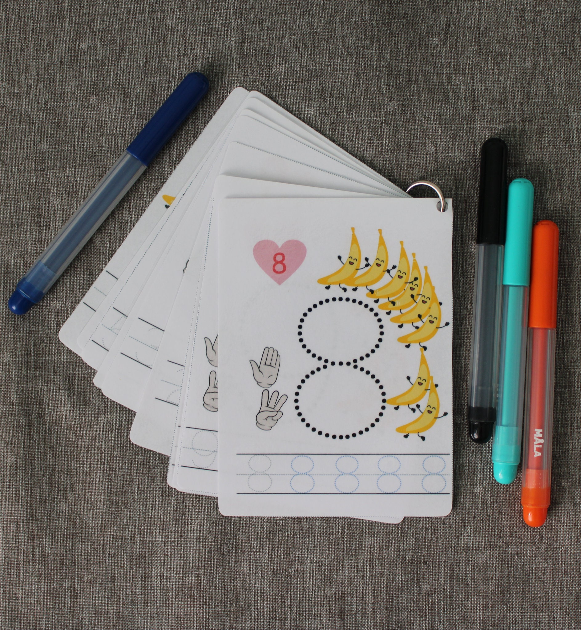 Numbers Tracing Deck. Trace the Number. Learn Handwriting Preschooler. Long Rides Cards. Digital ...