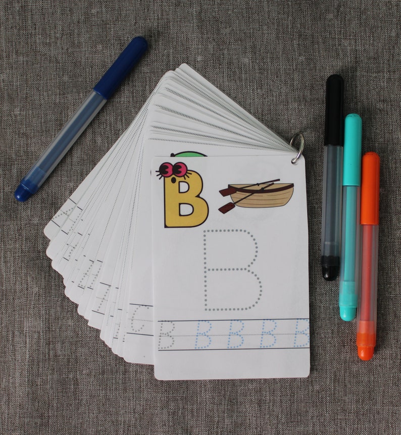 Alphabet Tracing Deck. Trace the Letter. Learn Handwriting Preschooler ...