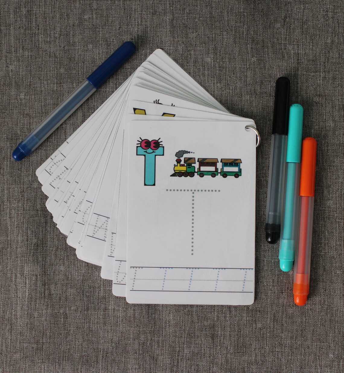 Alphabet Tracing Deck. Trace the Letter. Learn Handwriting Preschooler ...
