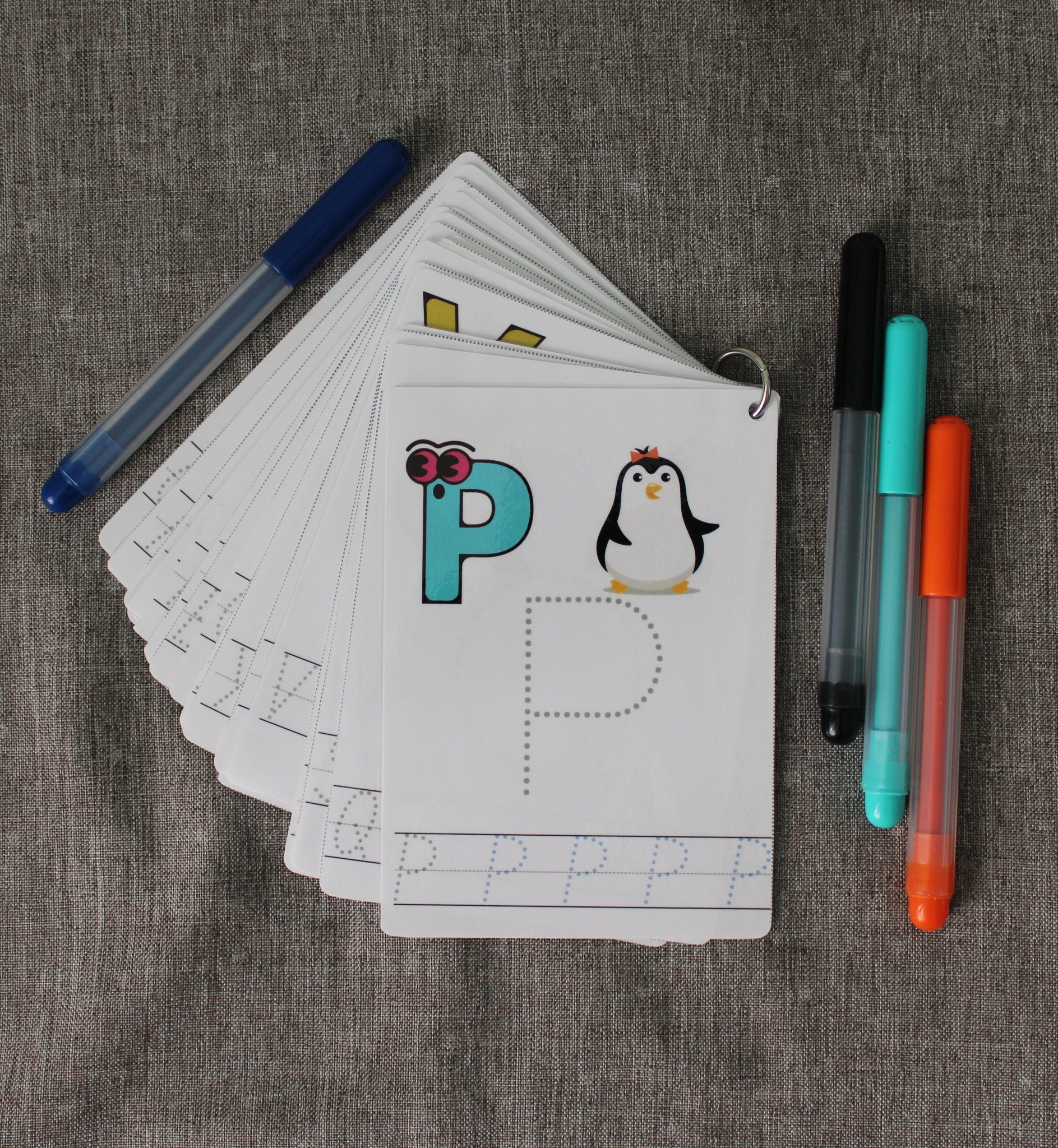 Alphabet Tracing Deck. Trace the Letter. Learn Handwriting Preschooler ...