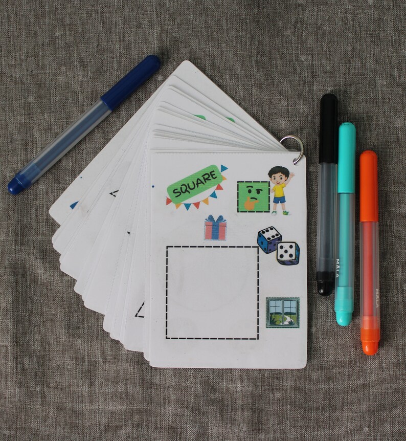 Shapes Tracing Deck. Trace the Shape. Learn Handwriting Preschooler. Long Rides Cards. Digital ...