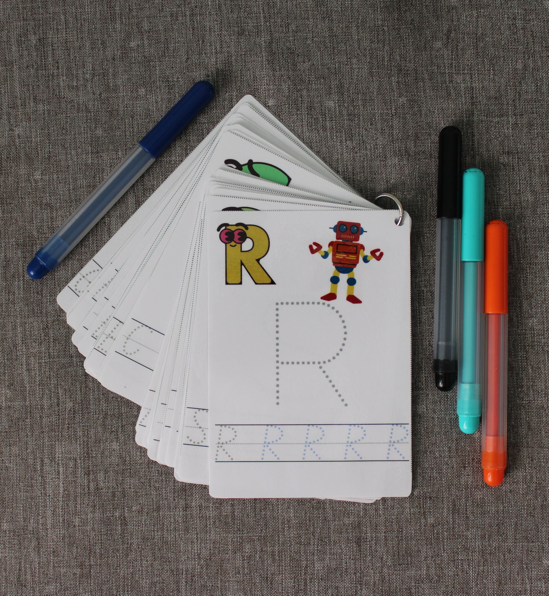 Alphabet Tracing Deck. Trace the Letter. Learn Handwriting Preschooler ...