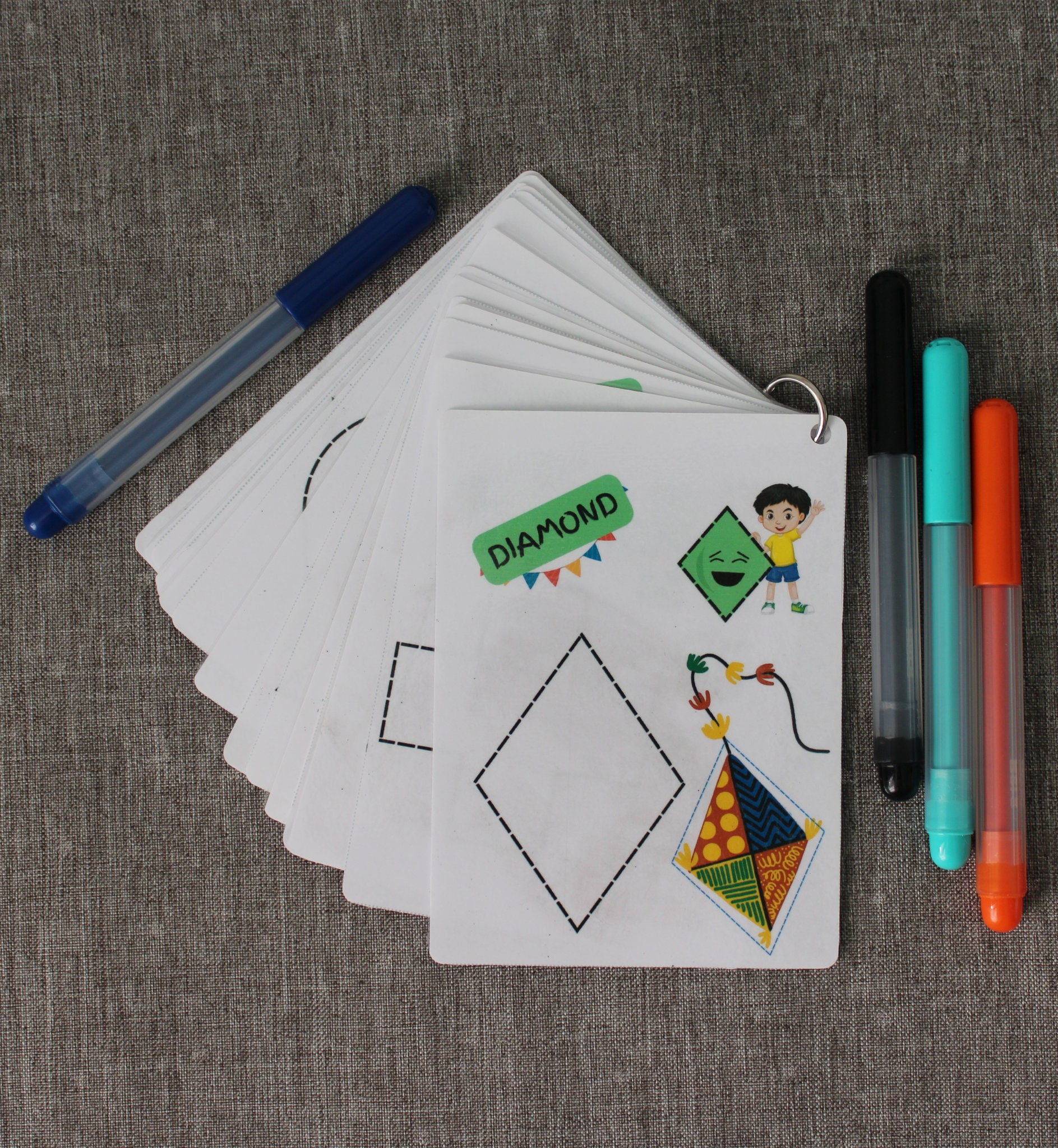 Shapes Tracing Deck. Trace the Shape. Learn Handwriting Preschooler. Long Rides Cards. Digital ...