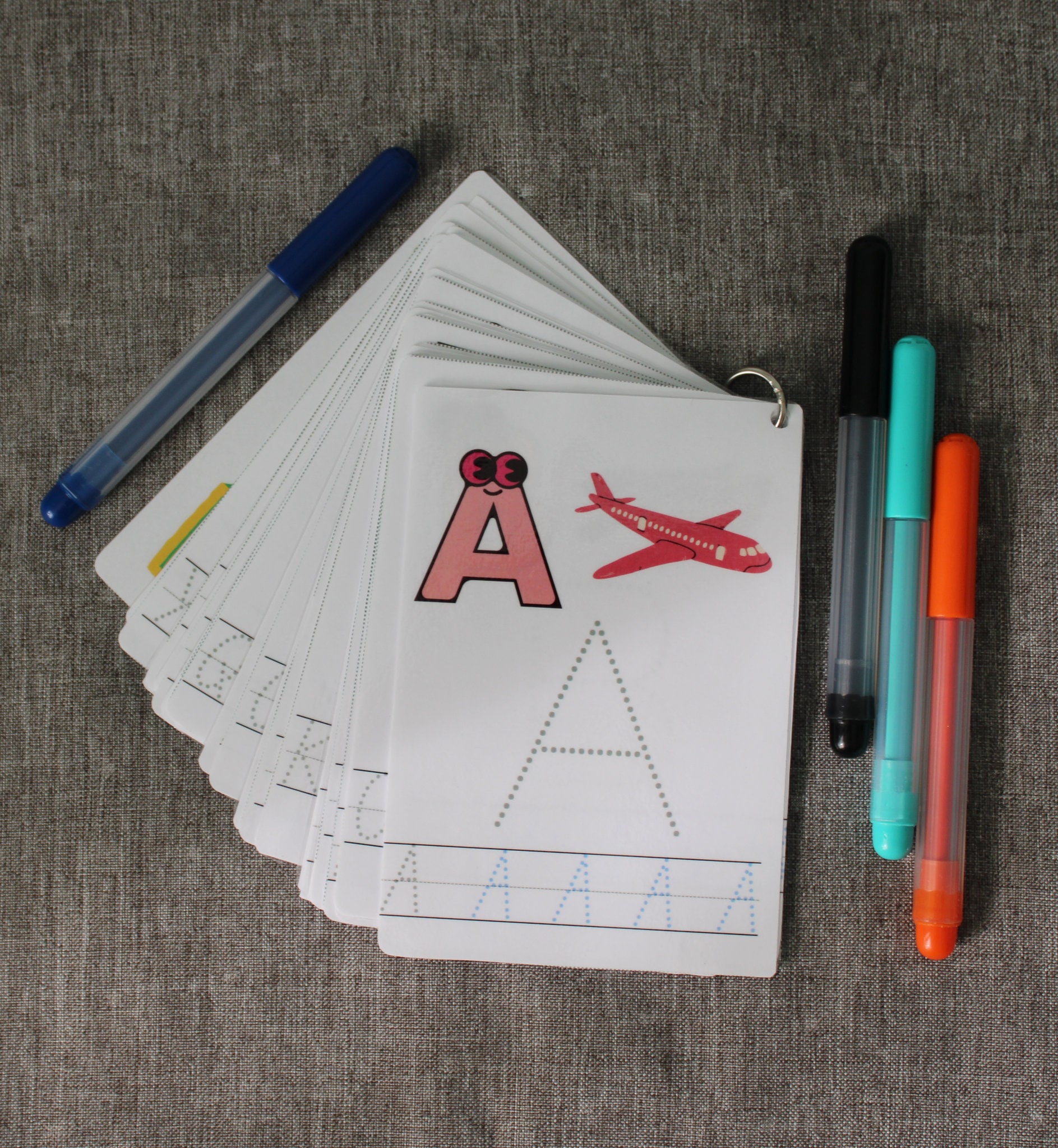 Alphabet Tracing Deck. Trace the Letter. Learn Handwriting Preschooler ...