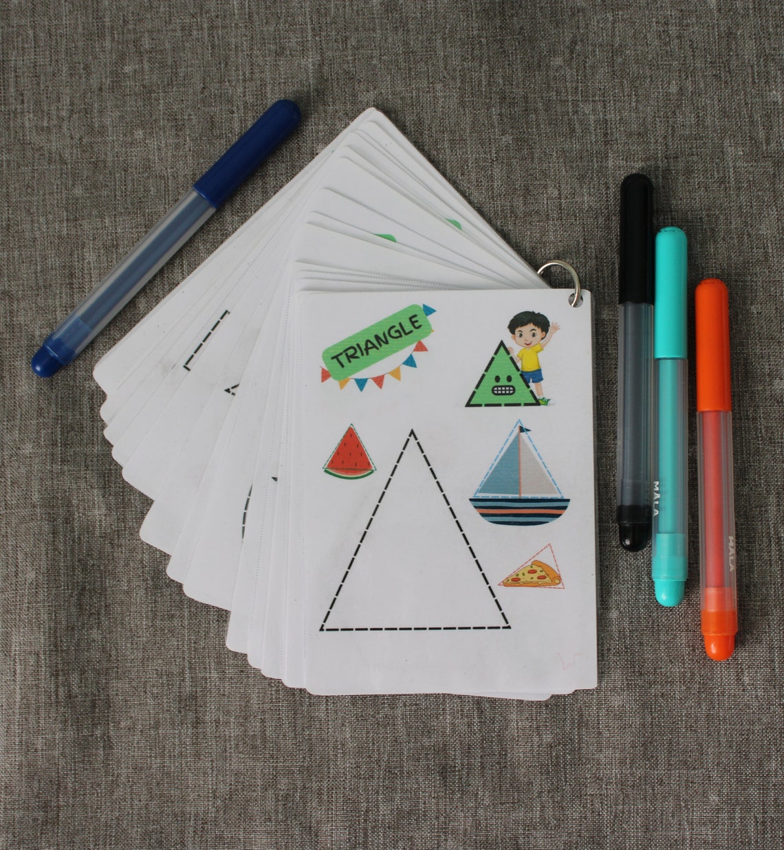 Shapes Tracing Deck. Trace the Shape. Learn Handwriting Preschooler ...