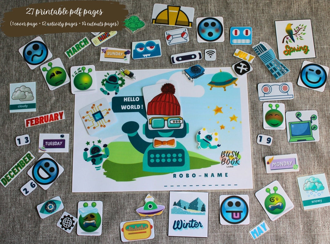 Learning Busy Book #1. Robot Theme Worksheet. Fun Activities for ...