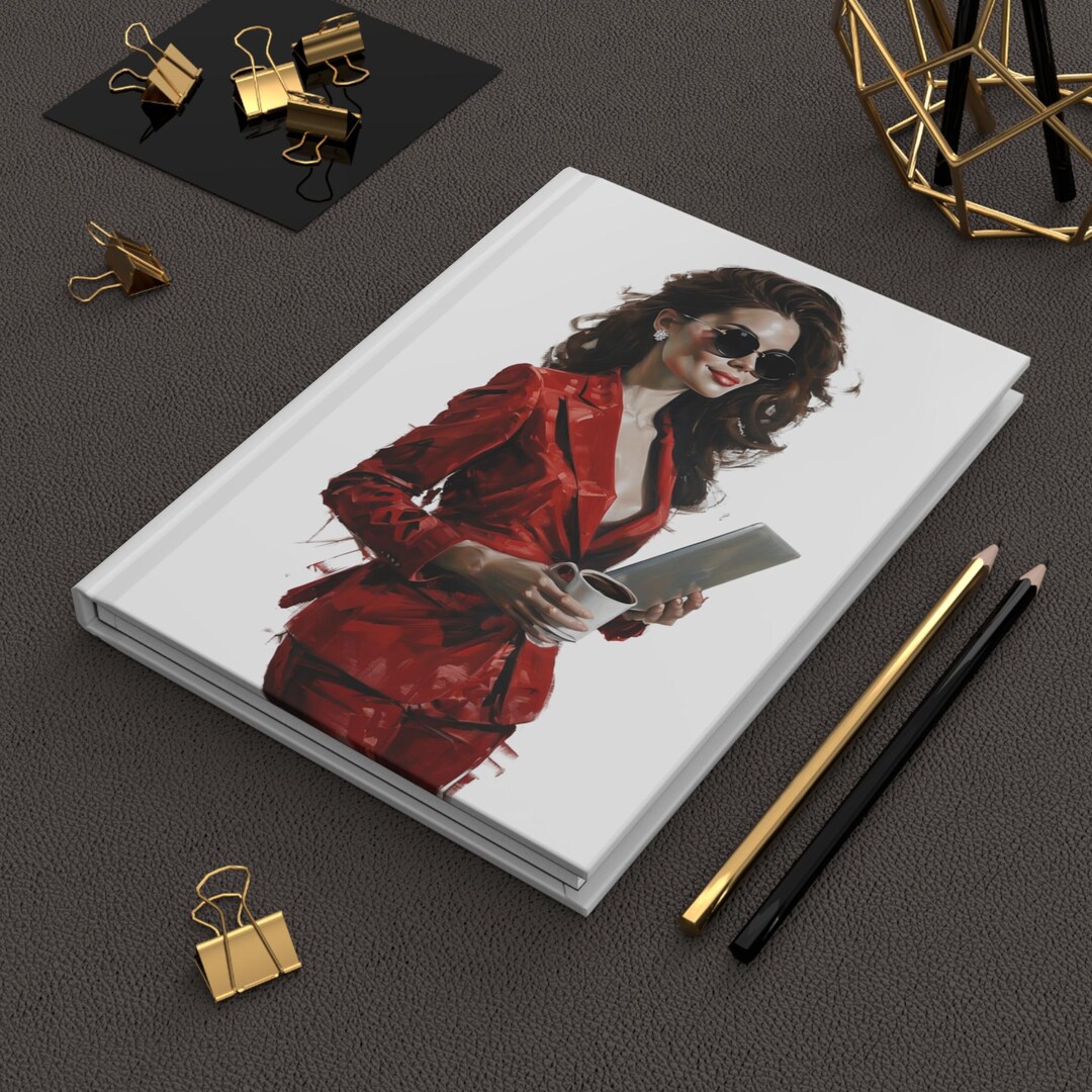 Hardcover Journal – 5.75x8, Woman Boss Fashion Illustration, Perfect ...