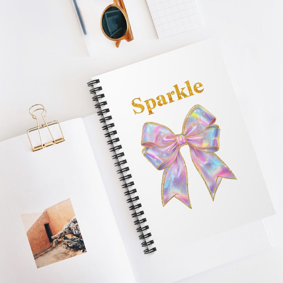 Pink and Gold Sparkle Notebook | Customizable Hardcover Journal ...