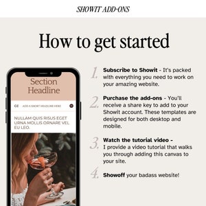 Accordion Showit Template Peach, Premium Showit Website Template, FAQ ...