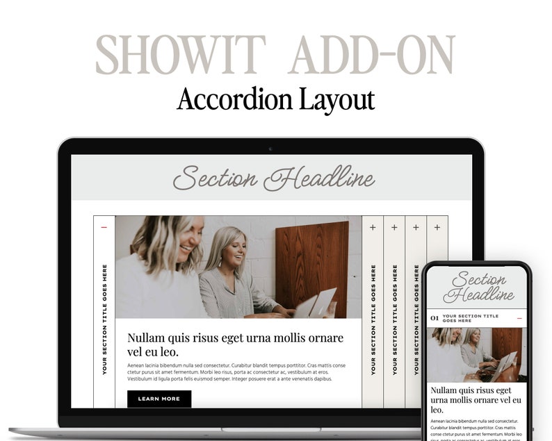Accordion Showit Template, Premium Showit Website Template, FAQ Add-on ...
