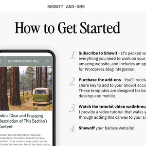 Accordion Showit Template, Premium Showit Website Template, Add-on ...