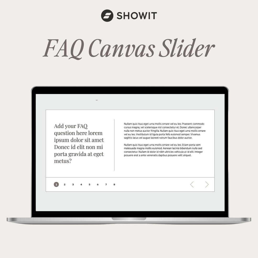 Premium FAQ Showit Template for Photographers, Designers, Coaches ...