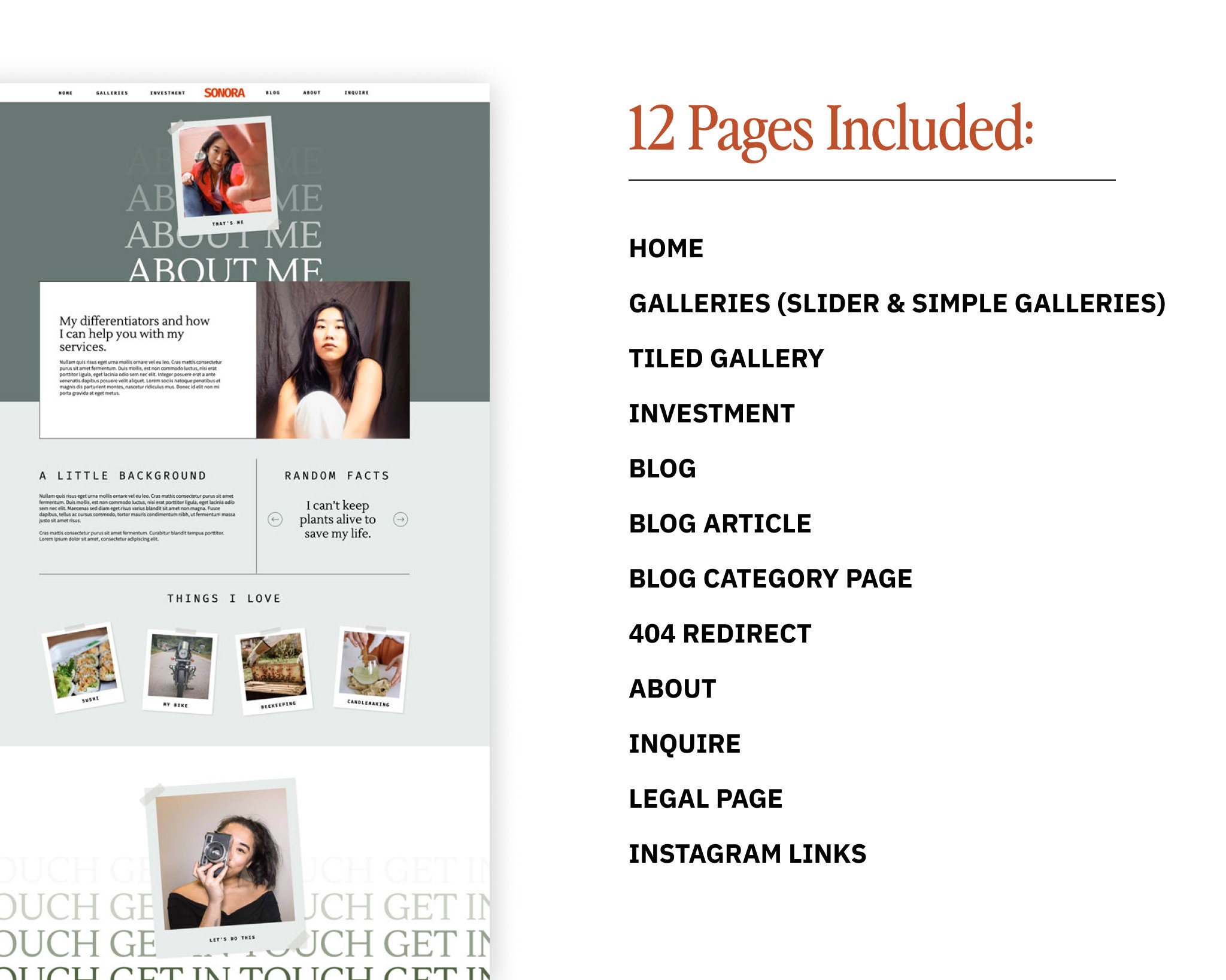 Showit Website Template, Photographer Website Template, Showit Website Template for Photographer ...