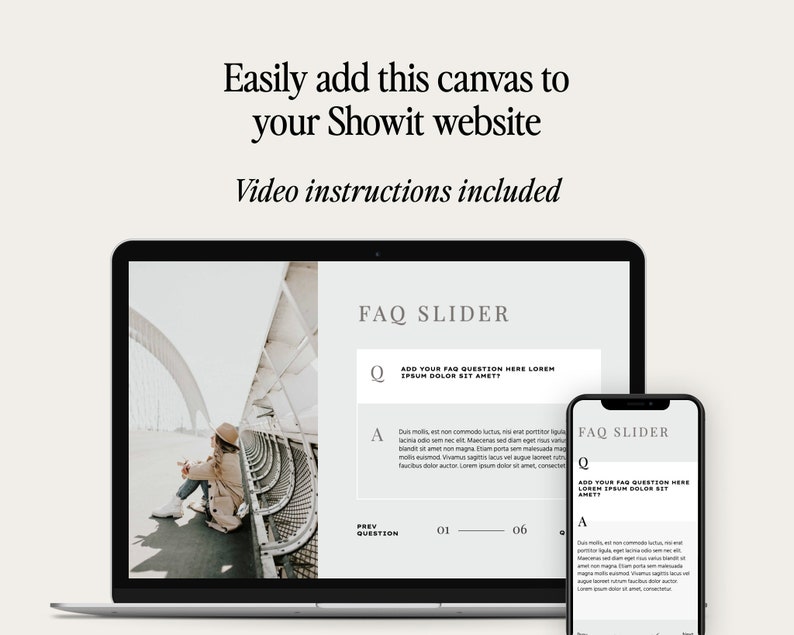Showit Template FAQ Slider: Premium Showit Website Template, FAQ Add-on ...