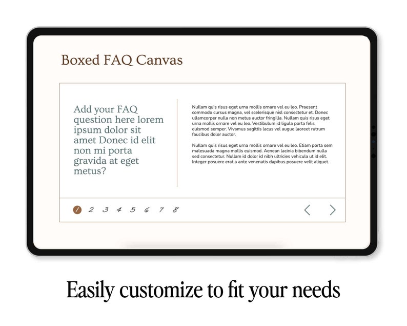FAQ Showit Template, Premium Showit Website Template, FAQ Add-on Canvas ...