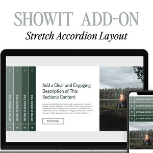 Accordion Showit Template, Premium Showit Website Template, Add-on Canvas, Showit Template for ...