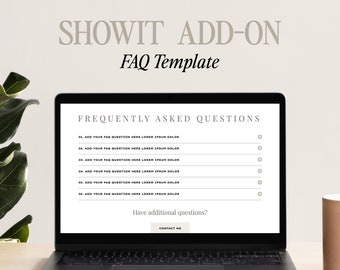 Accordion Showit Template, Showit Website Template, FAQ Add-on Canvas ...