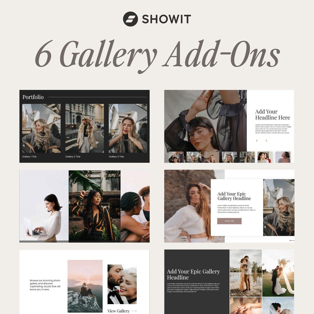 Showit Gallery Add-on Canvas: Website Template for Photographers (PDF) - Etsy