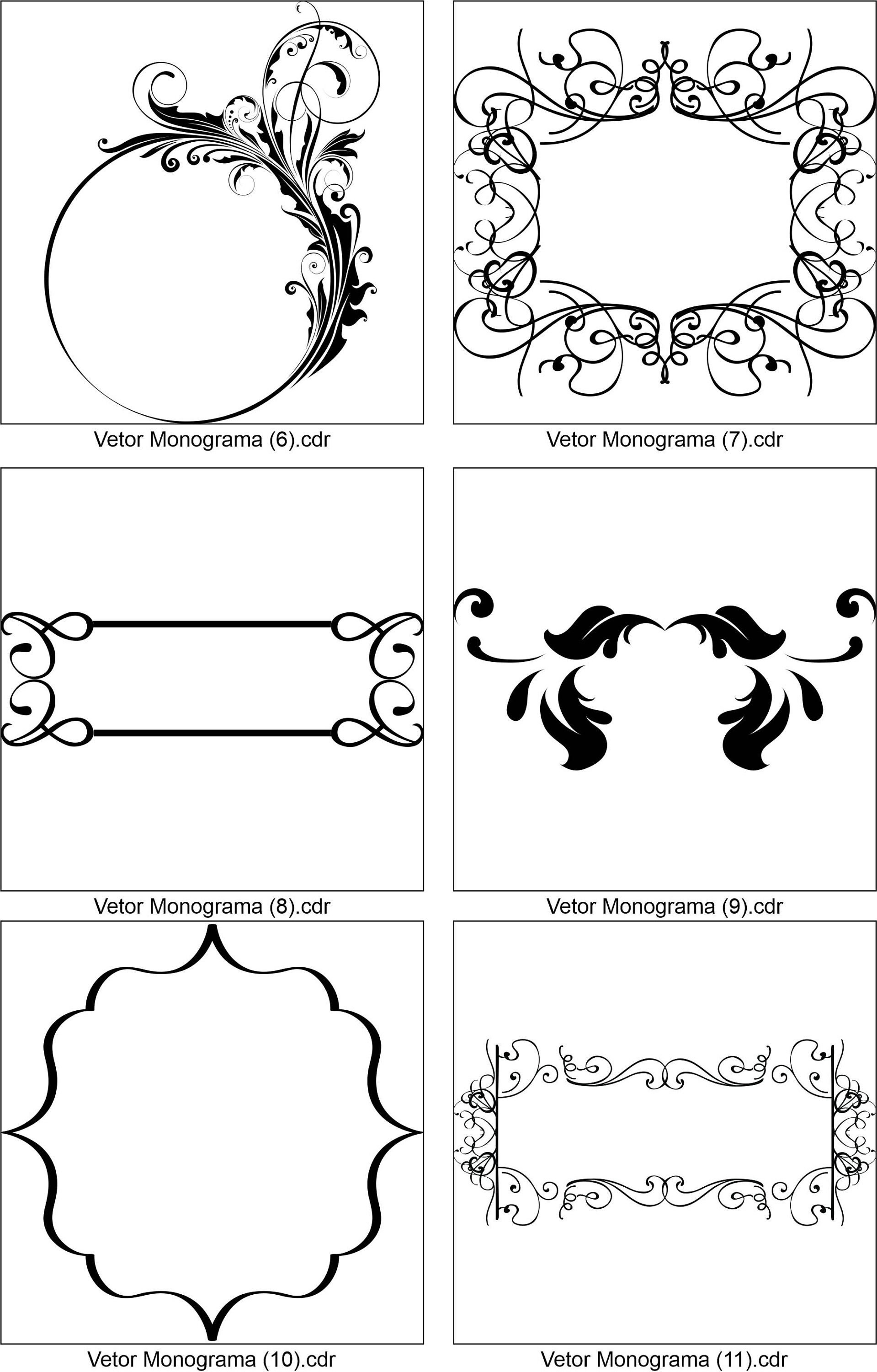 Monogram Bundle - 6 Designs Svg - Ai - Cdr - Eps - Png - Jpg - Pdf - Etsy