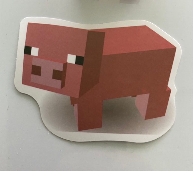 Minecraft Pig Minifigure and Stickers - Etsy