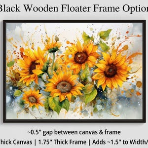 Watercolor Sunflowers Canvas Wall Art Print, Sunflower Decor, Flower ...