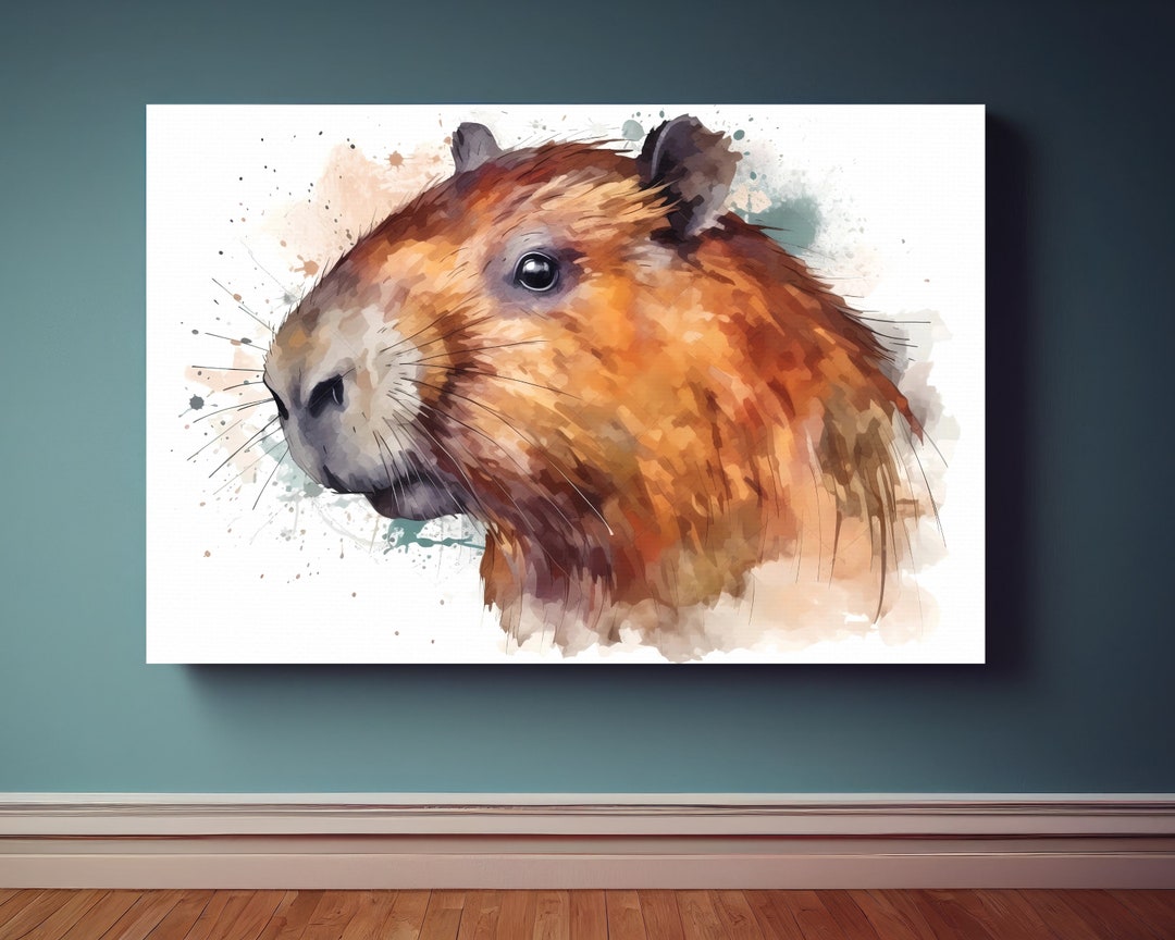 Watercolor Capybara Canvas Wall Art Print Capybara Decor - Etsy
