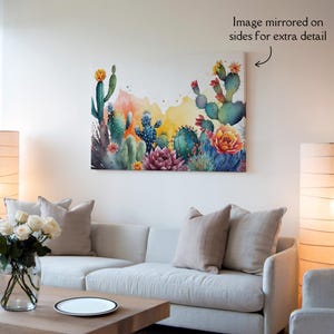 Watercolor Cactus Canvas Wall Art Print, Cactus Decor, Desert Wall Art ...