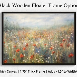Flower Meadow Canvas Wall Art Print With Rustic Farmhouse Decor Etsy