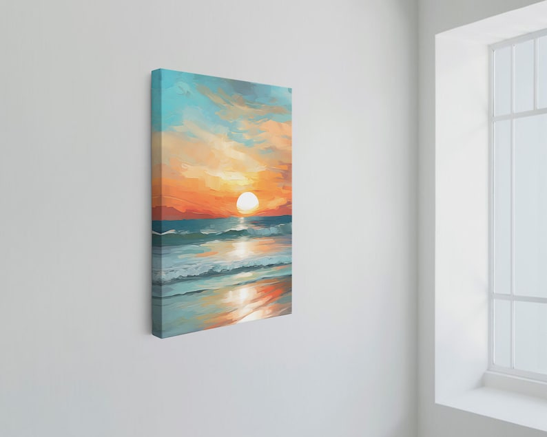 Ocean Sunset Canvas Wall Art Print Ocean Decor Sunset Decor - Etsy