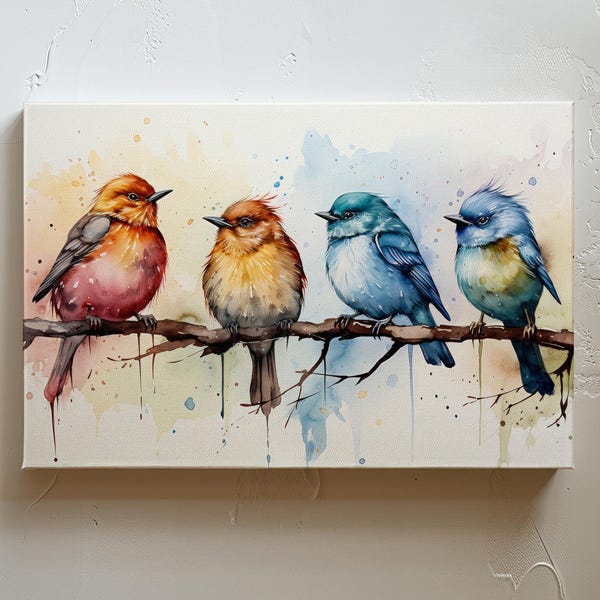 Bird Canvas - Etsy