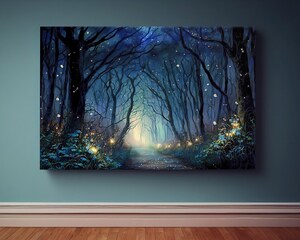 Enigmatic Forest, Wall Art, Poster Print, AI Art, Mystical Forest ...