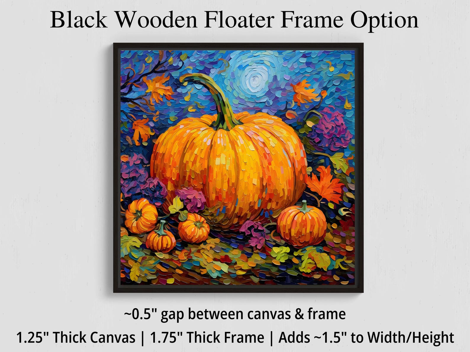 Colorful Pumpkins Canvas Wall Art Print, Fall Home Decor, Autumn ...