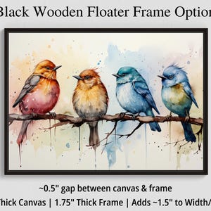 Watercolor Birds Canvas Wall Art Print, Bird Lover Gift, Bird Painting ...