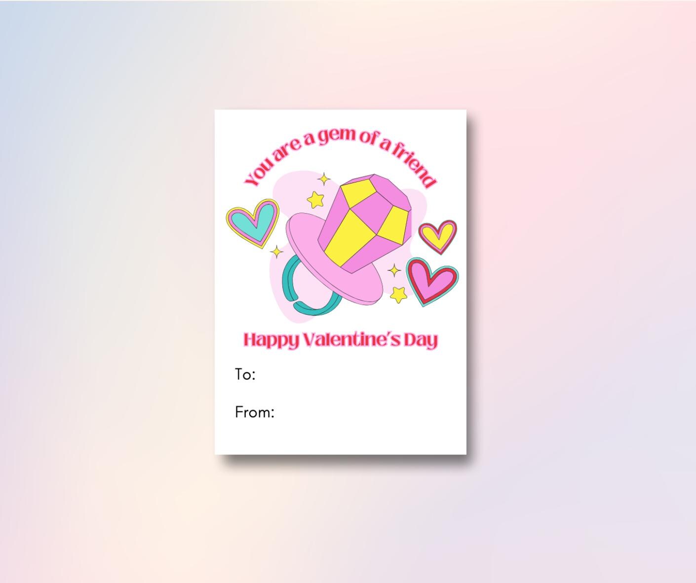 Printable Candy Theme Valentine's Day Cards, Kids Card Exchange ...