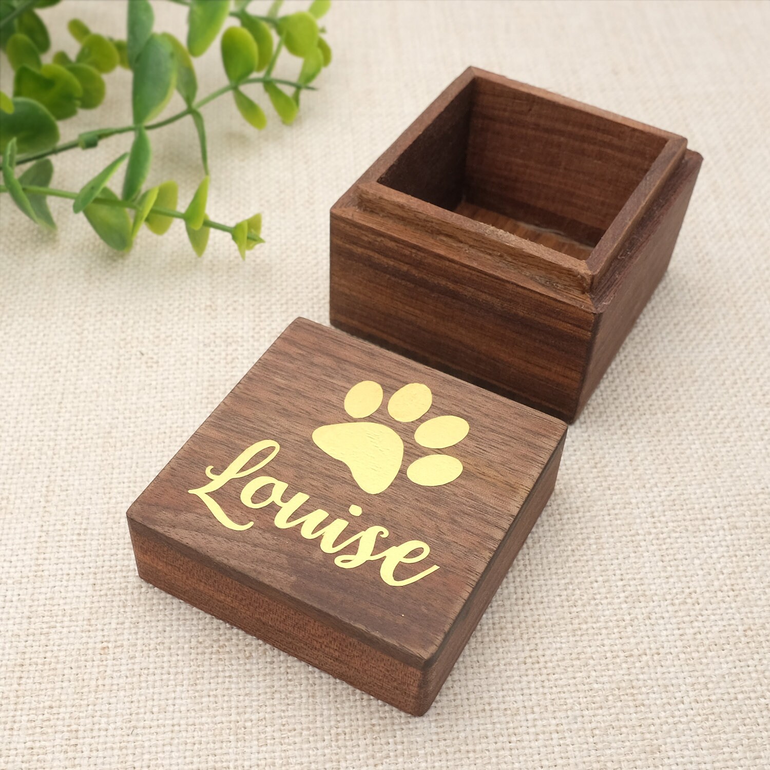 Custom Pet Memorial Box, Personalized Wooden Pet Box, Pet Fur Urn, Pet ...