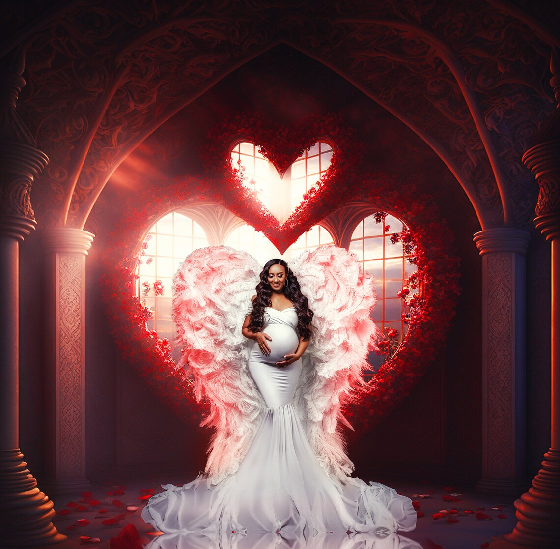 Heart Backdrop/background Digital Download Flower Wall - Etsy