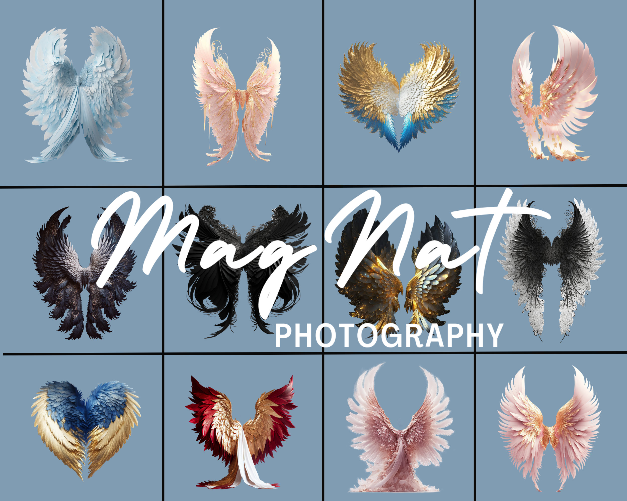 12 Angel Wings PNG Angel Wings Backdrops for Photography - Etsy Canada