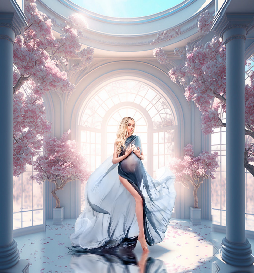 White Whimsical Floral Digital Backdrop | White Flowers | Studio ...