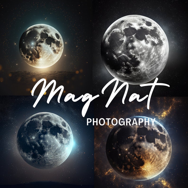 4 Full Moon Backdrop Full Moon Overlay Digital Backgrounds - Etsy