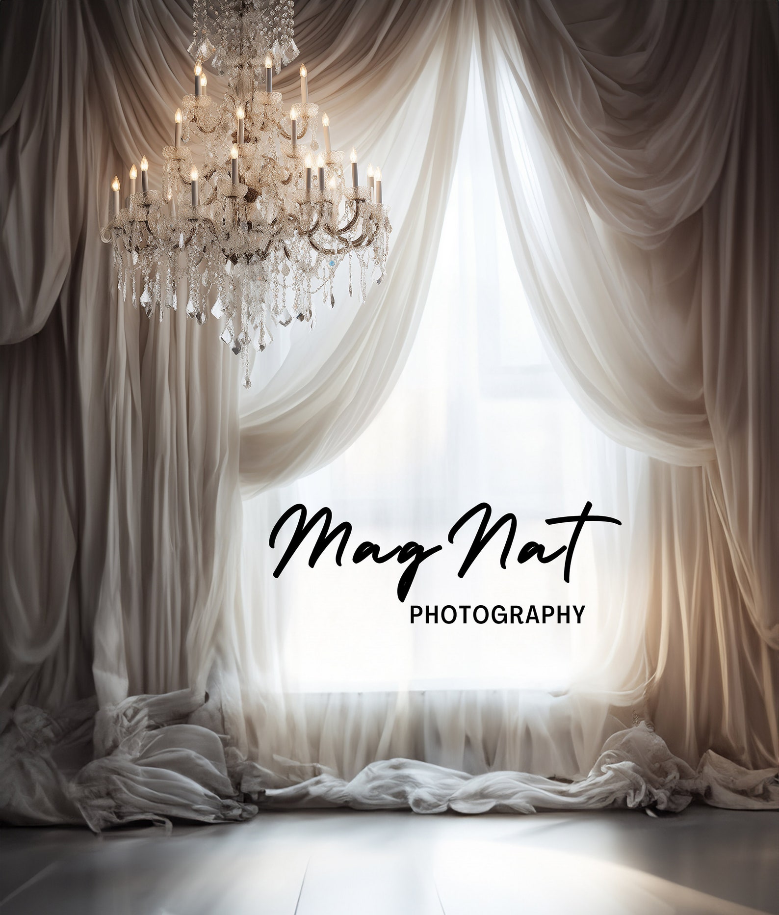 Chandelier Drapes Digital Backdrop, Maternity Photography Overlay ...