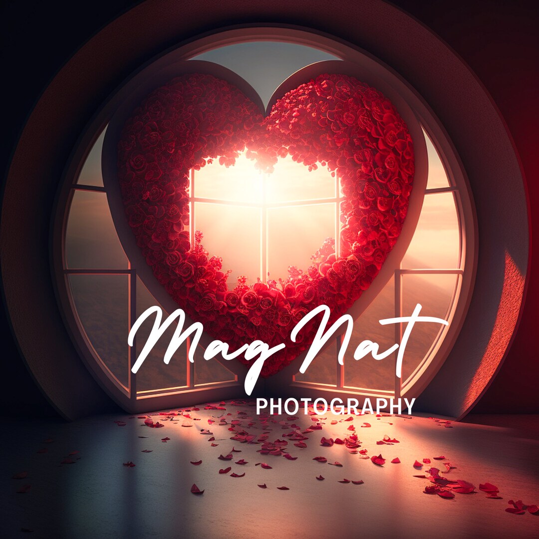 Red Heart Background Valentine Photo Backdrop Red Roses Backdrop ...
