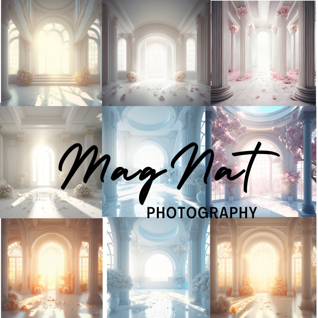 12 Backlit White Floral Digital Backdrops | Whimsical Backdrops | Fine ...