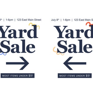 Modern Yard Sale Signage Bundle, Instant Download, Editable Templates ...