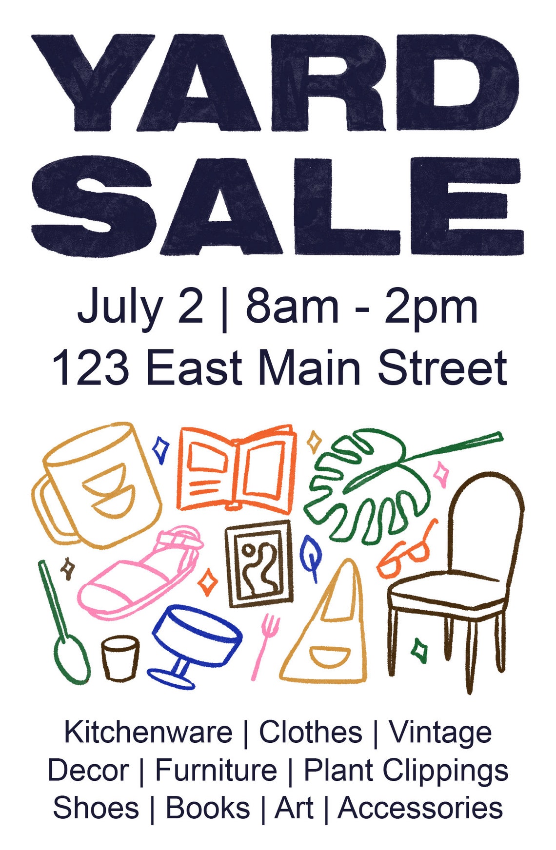 Modern Yard Sale Sign, Instant Download, Editable Template - Etsy